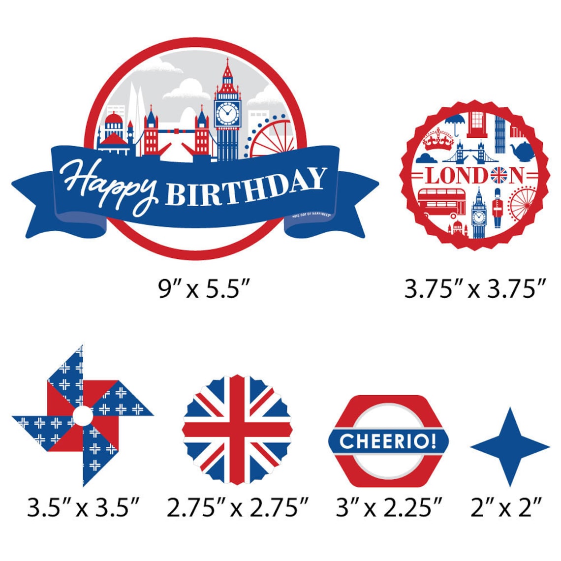 Cheerio London British UK Birthday Party Cake Decorating - Etsy