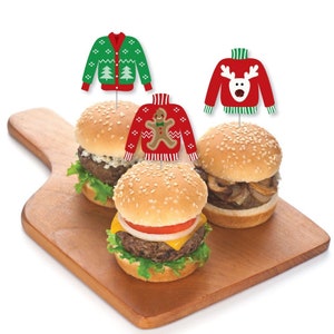Ugly Sweater - Dessert Cupcake Toppers - Holiday and Christmas Party ...