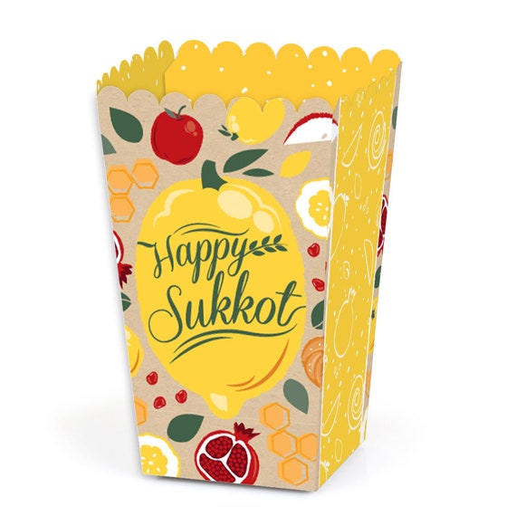 Sukkot - Sukkah Jewish Holiday Favor Popcorn Treat Boxes - Set of 12 by ...