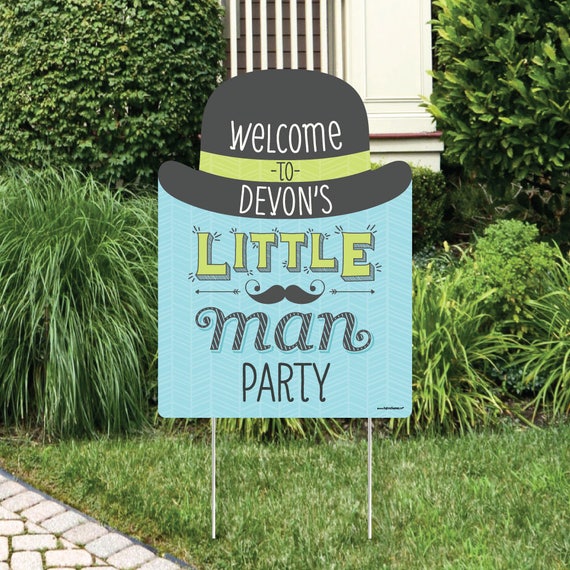 Dashing Little Man Welcome Sign - Birthday Party or Baby Shower Outdoor ...