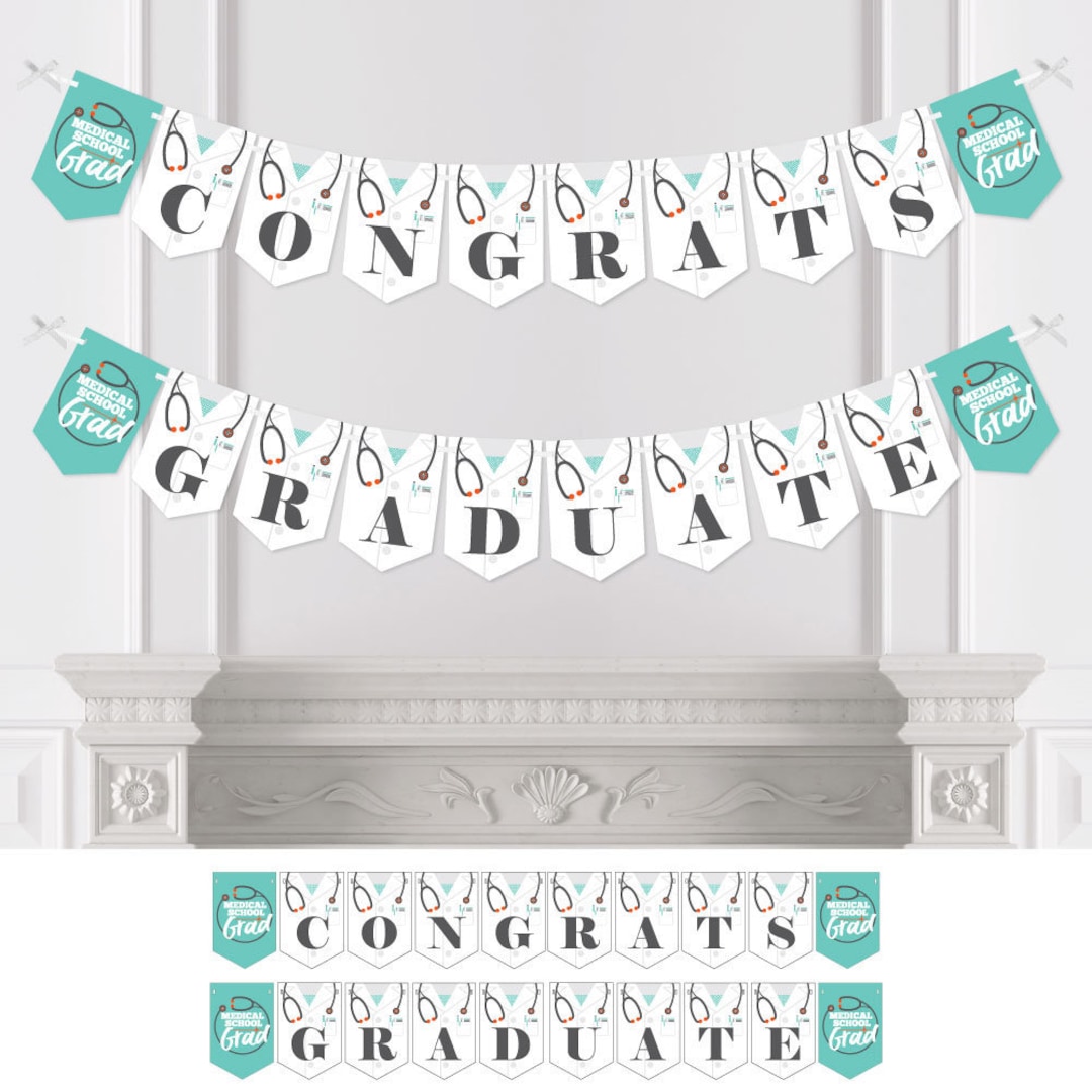Medical School Grad - Doctor Graduation Party Bunting Banner - Party ...