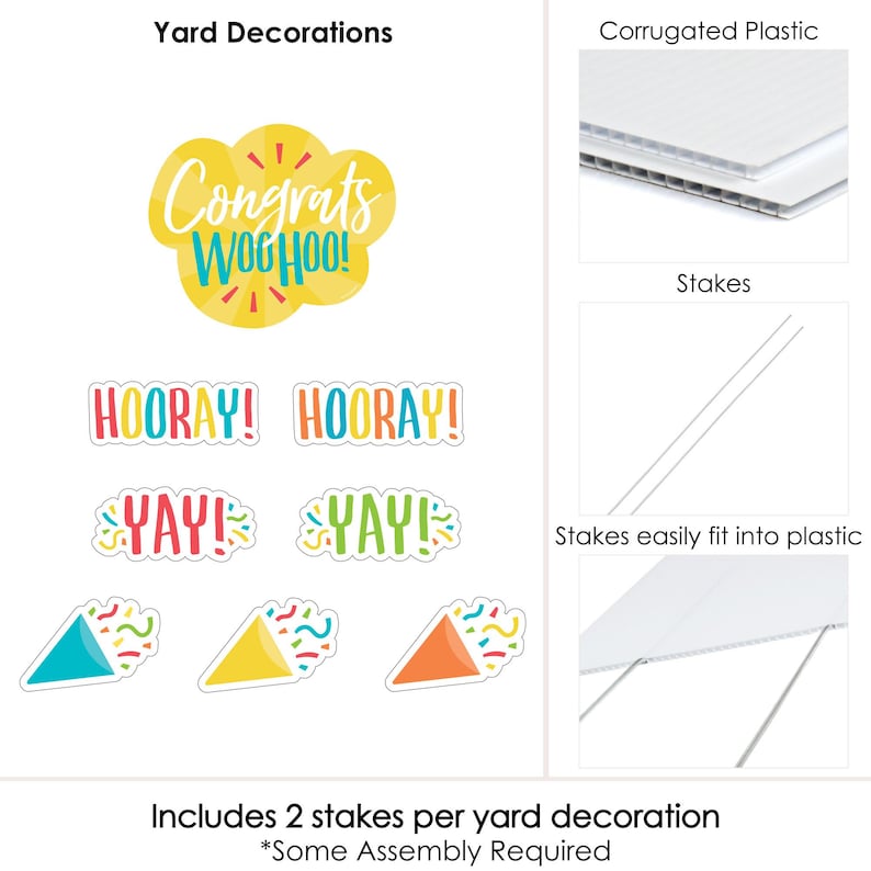 Congrats Yard Sign and Outdoor Shaped Lawn Decorations - Etsy