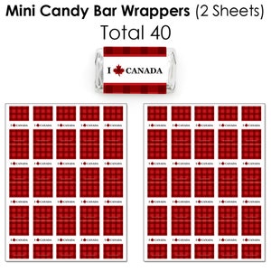 Canada Day - Mini Candy Bar Wrappers, Round Candy Stickers & Circle ...