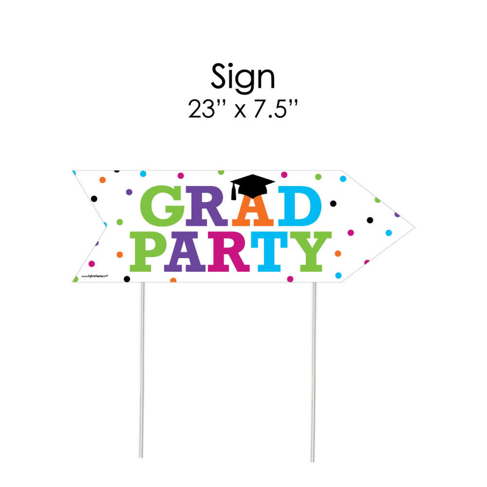 Hats off Grad - Graduation Party Sign Arrow - Double Sided Directional ...