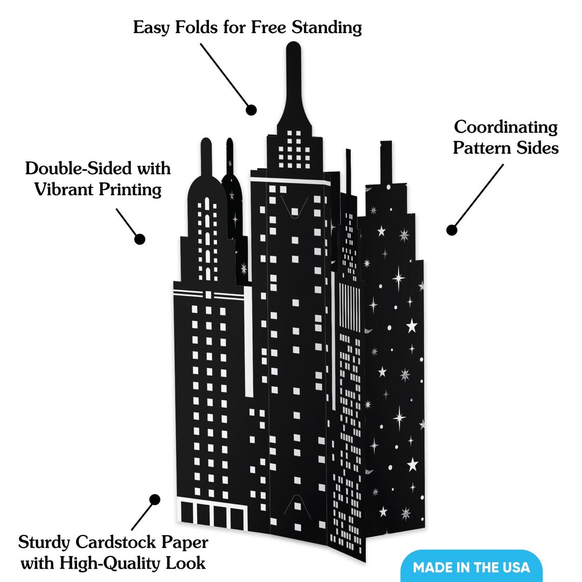 3D Nighttime City Skyline Centerpiece Table Decorations, Freestanding ...