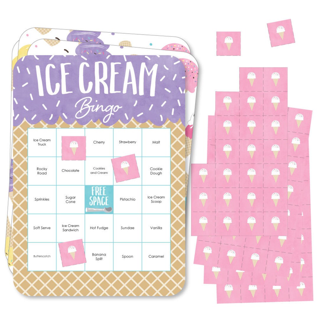 Scoop up the Fun - Ice Cream - Bingo Cards and Markers - Sprinkles ...