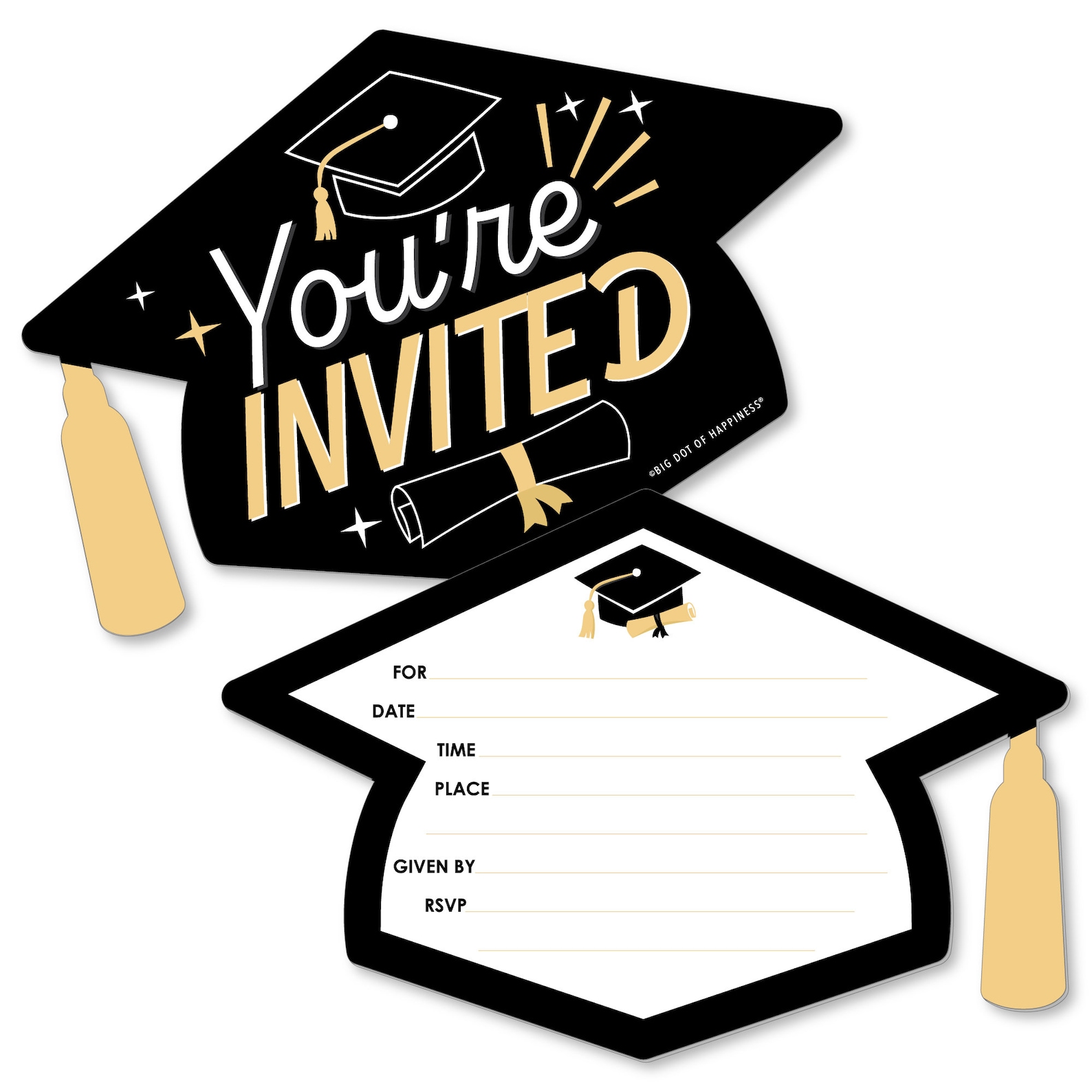 Goodbye High School, Hello College - Shaped Fill-in Invitations ...