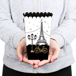 Stars Over Paris - Parisian Themed Party Favor Popcorn Treat Boxes ...