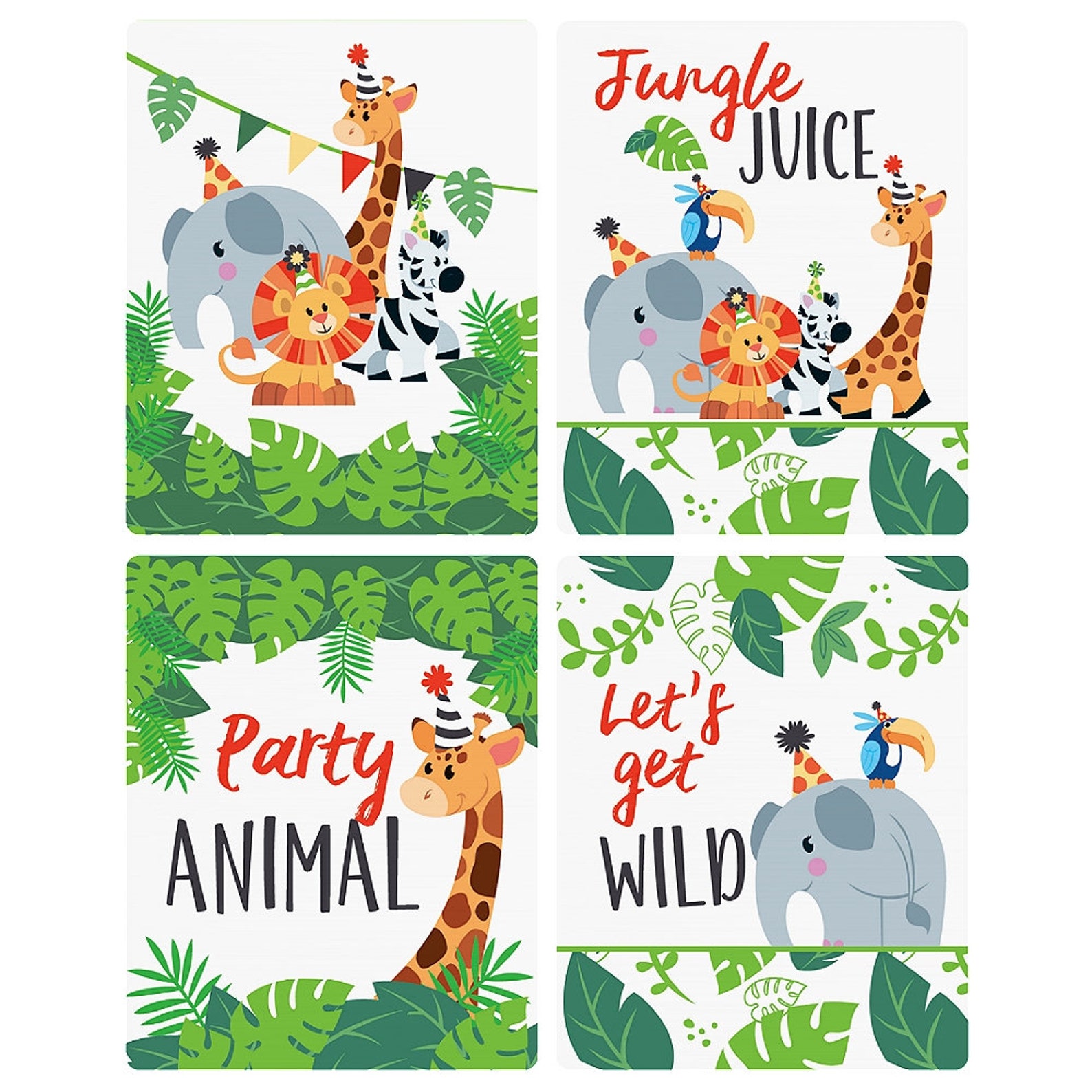 Jungle Party Animals Wine Bottle Labels Safari Zoo Animal - Etsy