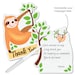 Let’s Hang - Sloth - Shaped Thank You Cards - Baby Shower or Birthday ...