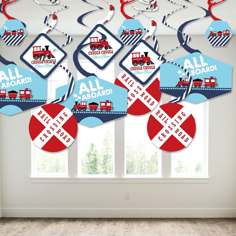 Railroad Party Crossing Hanging Decorations Hanging Birthday | Etsy