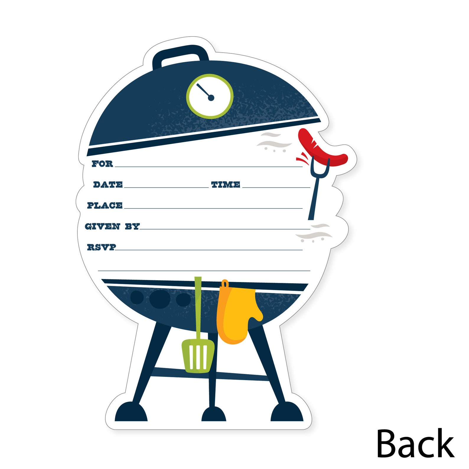 Fire up the Grill Shaped Fill-in Invitations Summer BBQ - Etsy