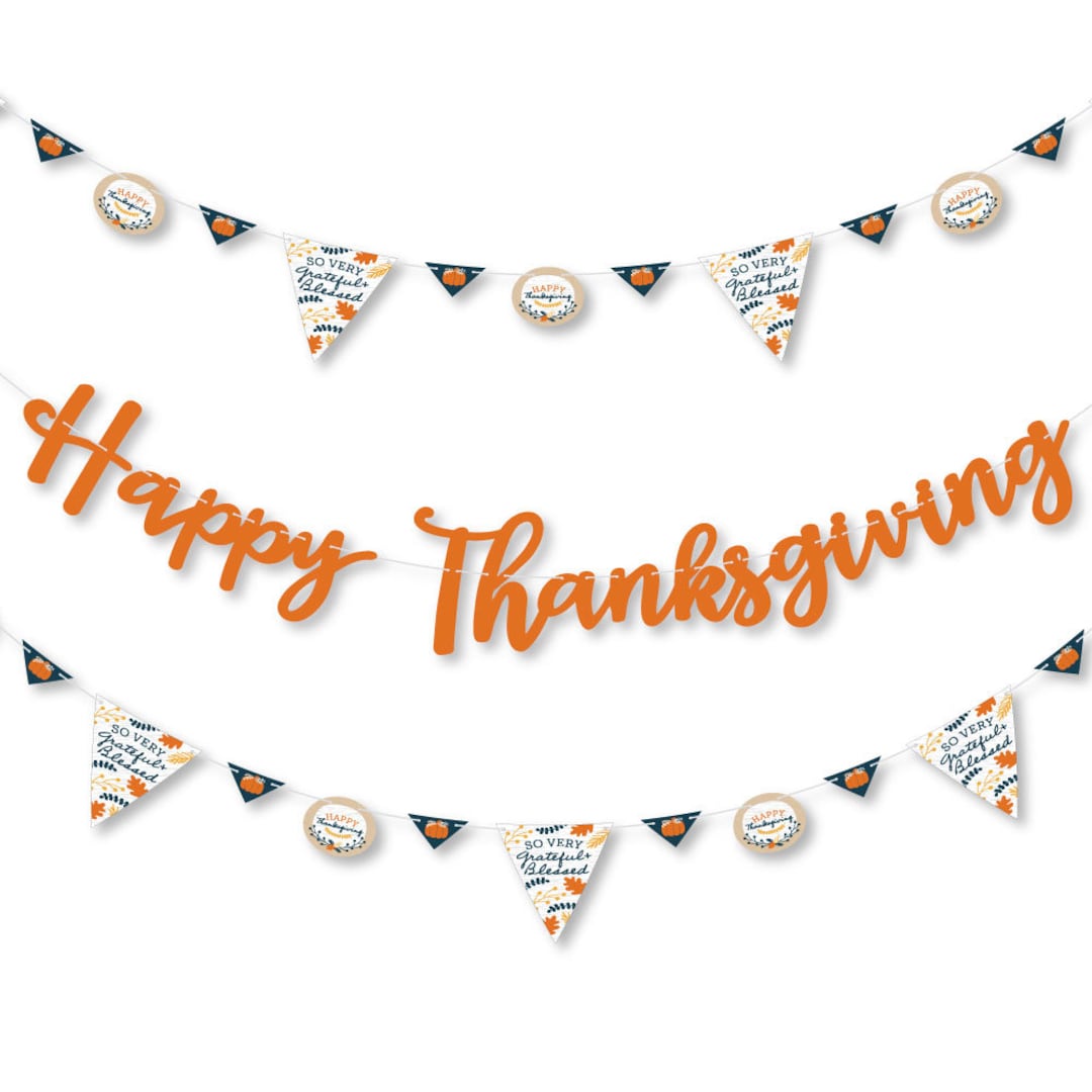 Happy Thanksgiving - Fall Harvest Party Letter Banner Decoration - 36 ...