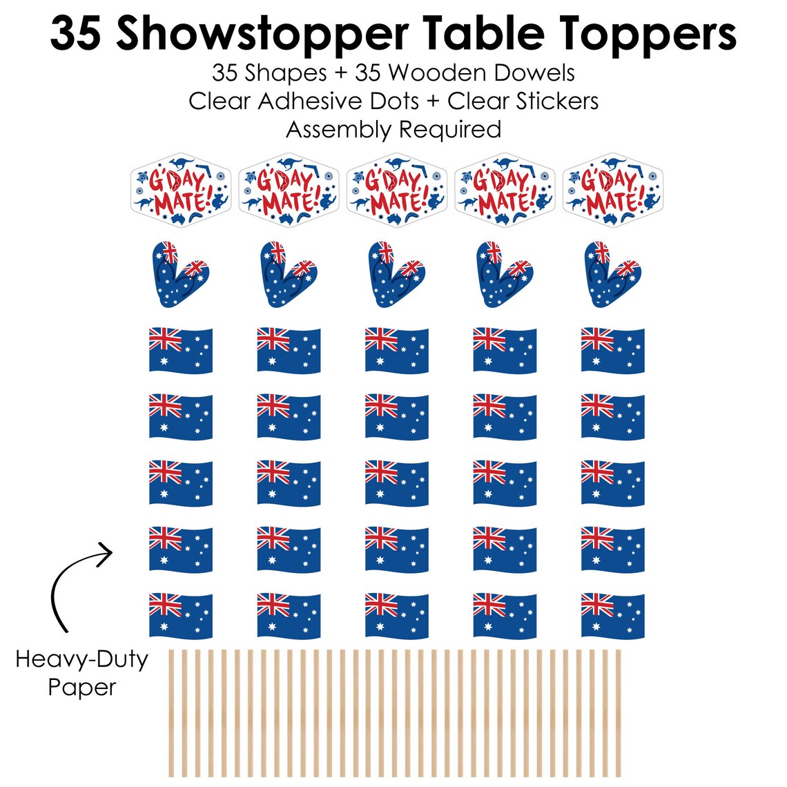 Australia Day Gday Mate Aussie Party Centerpiece Sticks Etsy