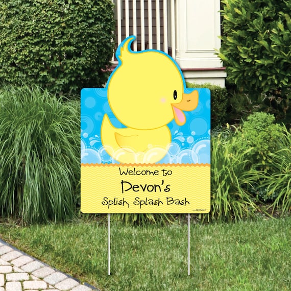 Ducky Duck Welcome Sign - Birthday Party or Baby Shower Outdoor Lawn ...