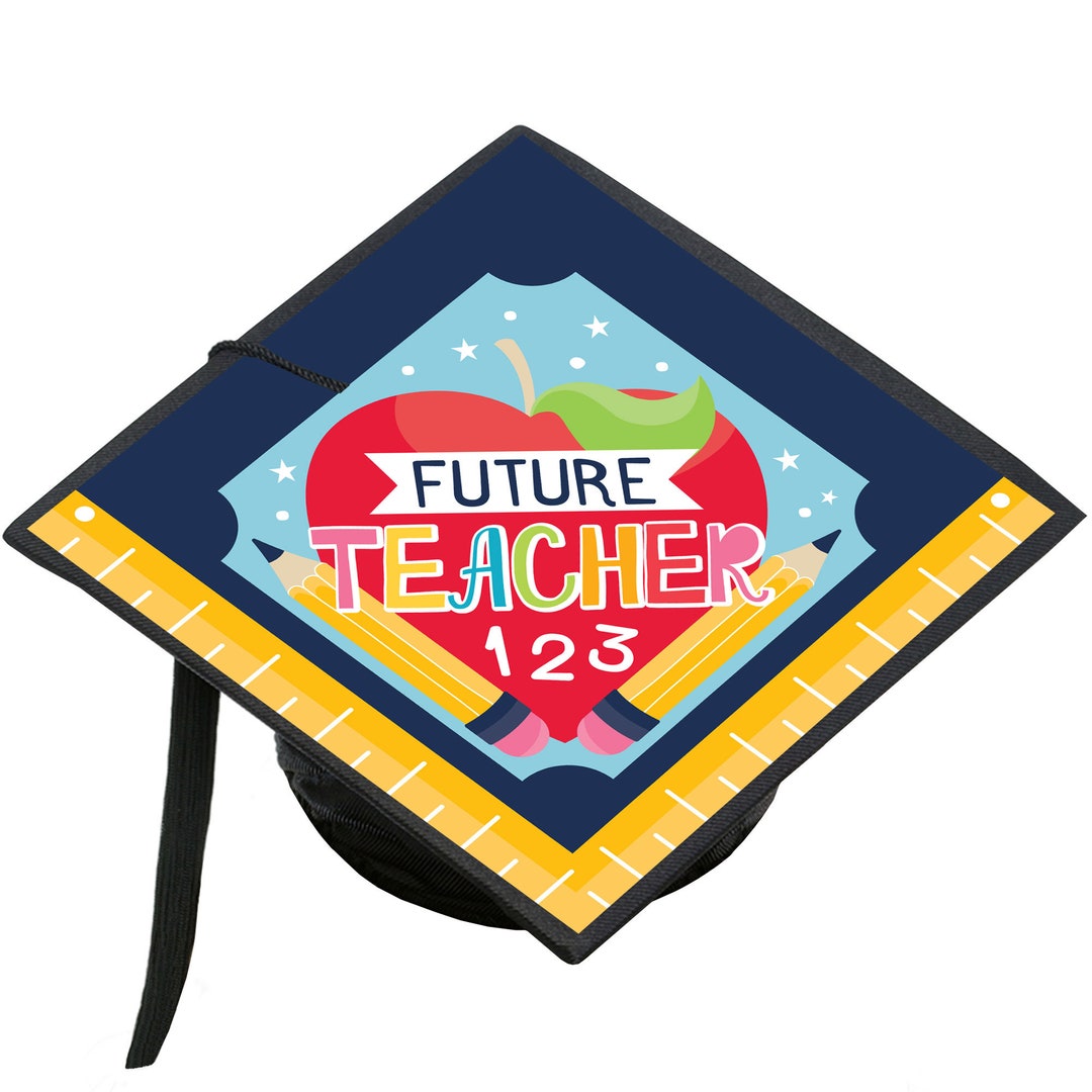 Teacher Grad - Education Graduation Cap Decorations Kit - Grad Cap ...