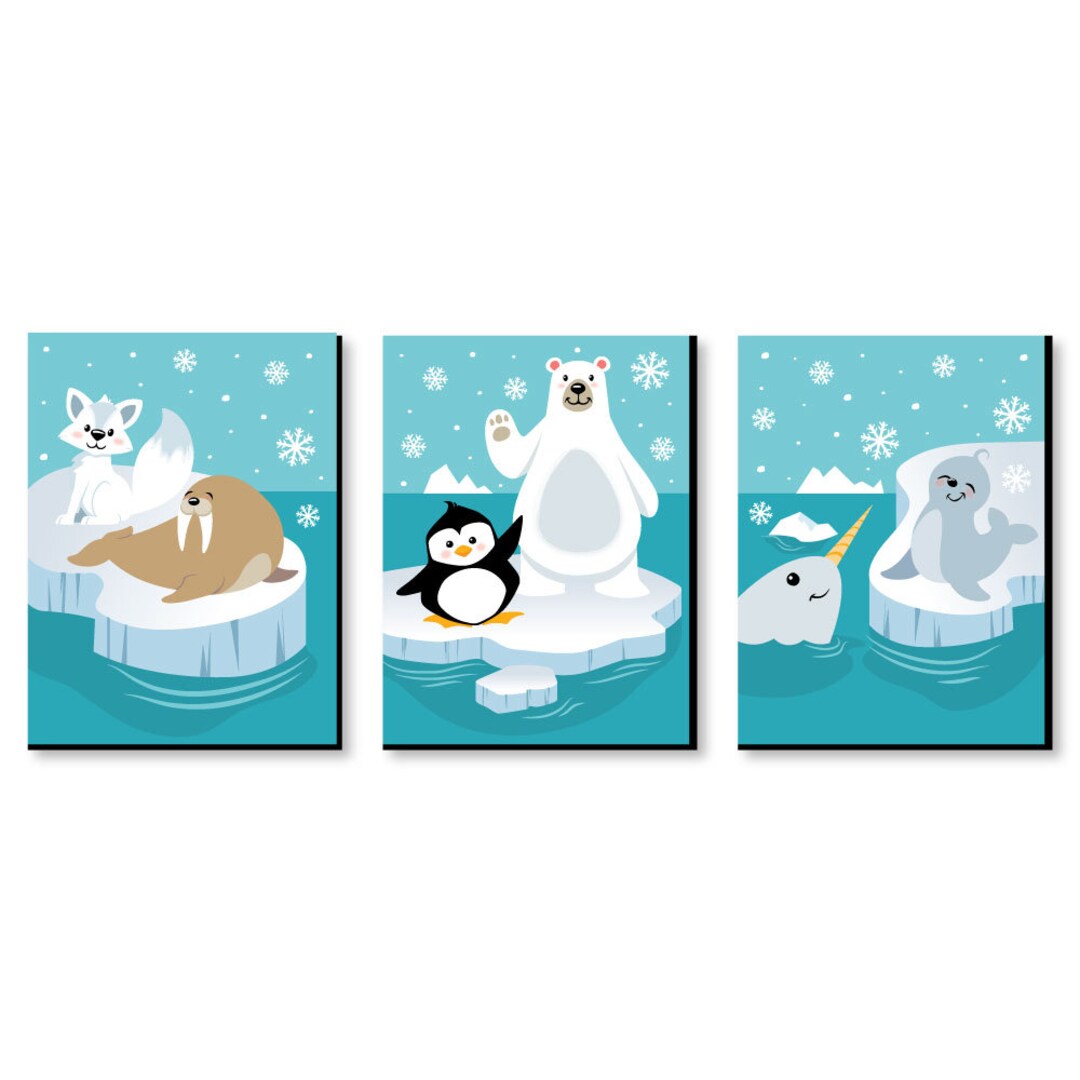 Arctic Polar Animals - Kids Room, Nursery & Home Décor - 7.5” X 10 ...