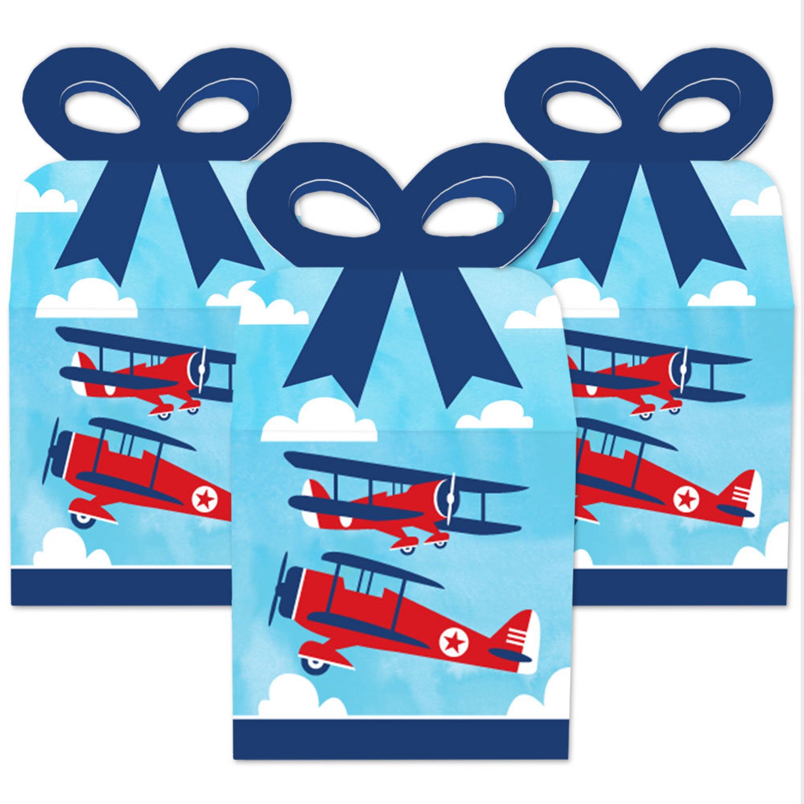 Taking Flight Airplane Square Favor Gift Boxes Vintage | Etsy