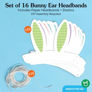 Easter Bunny Ears Headbands, Paper Easter Party Hats Craft White Rabbit ...
