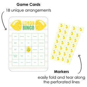 So Fresh - Lemon - Bingo Cards and Markers - Citrus Lemonade Party ...