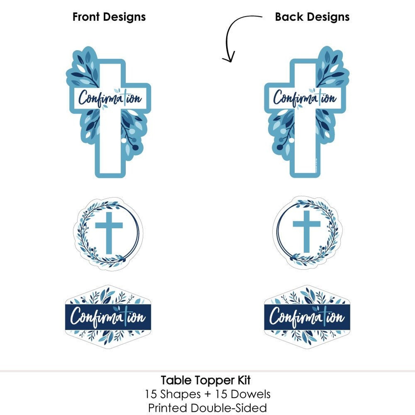 Confirmation Blue Elegant Cross Centerpiece Sticks Boy - Etsy