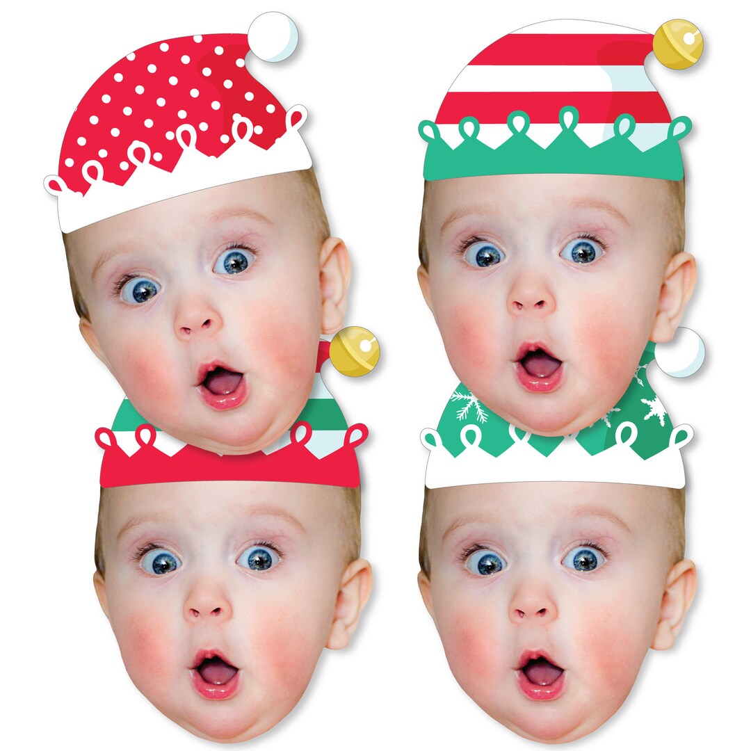 Custom Photo Elf Squad - Fun Face Decorations DIY Party Essentials ...