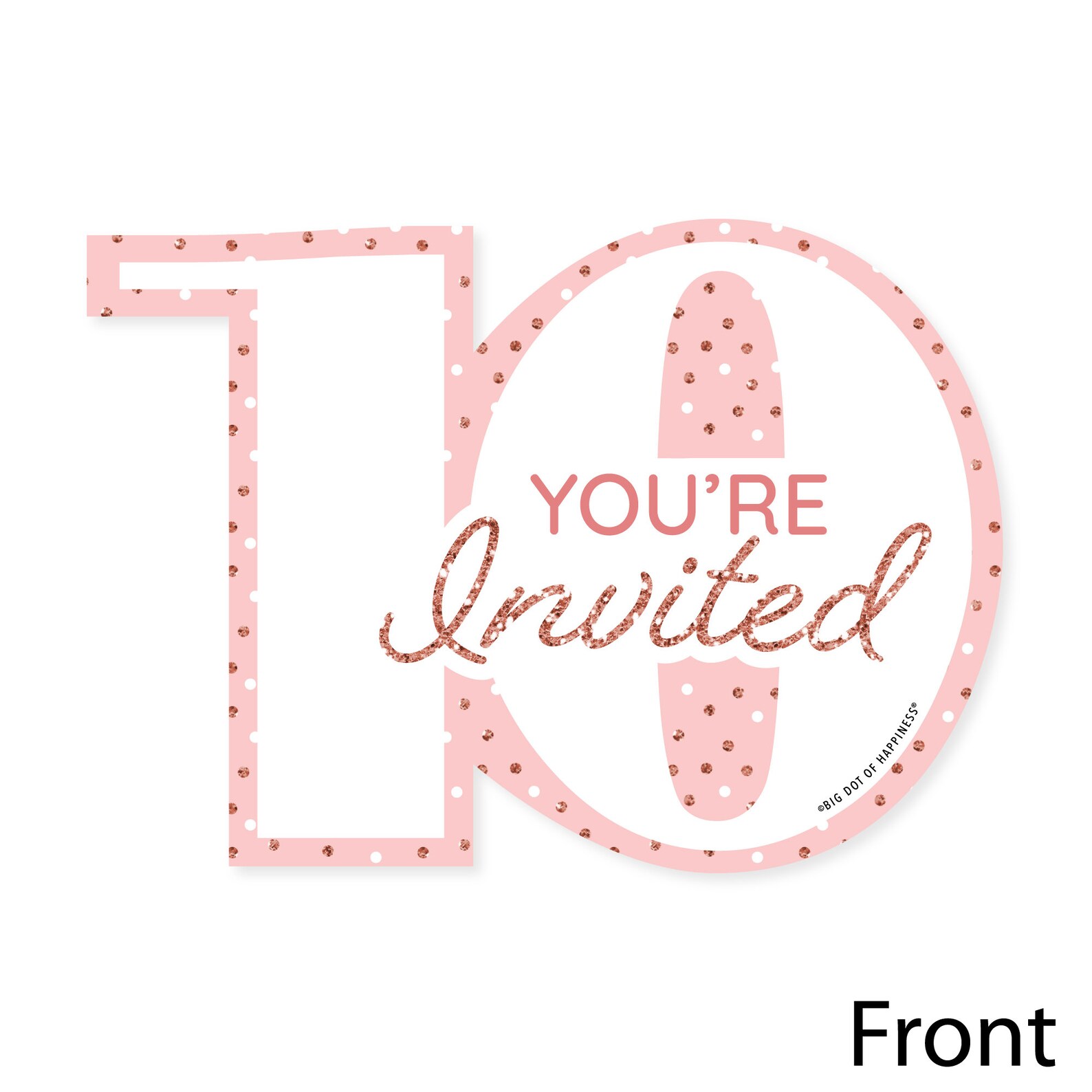 10th Pink Rose Gold Birthday Shaped Fill-in Invitations - Etsy