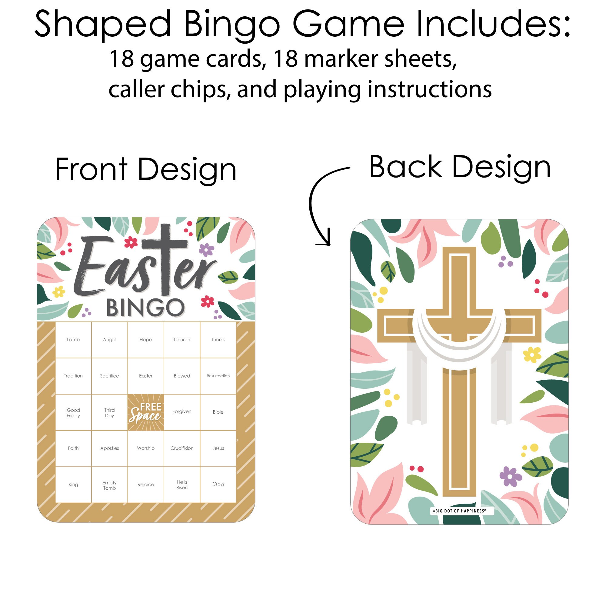 Religious Easter Bingo Cards and Markers Christian Holiday | Etsy