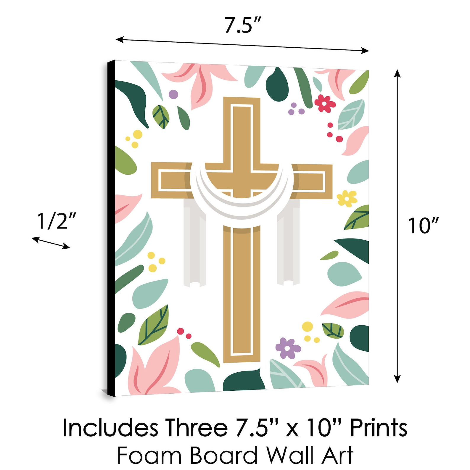 Religious Easter - Cross Wall Art and He is Risen Room Decor - 7.5 X 10 ...