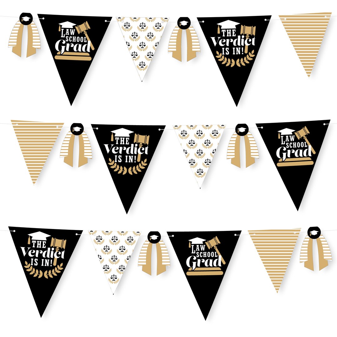 Law School Grad - DIY Future Lawyer Graduation Party Pennant Garland ...