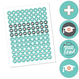 Medical School Grad - Doctor Graduation Party Round Candy Sticker ...