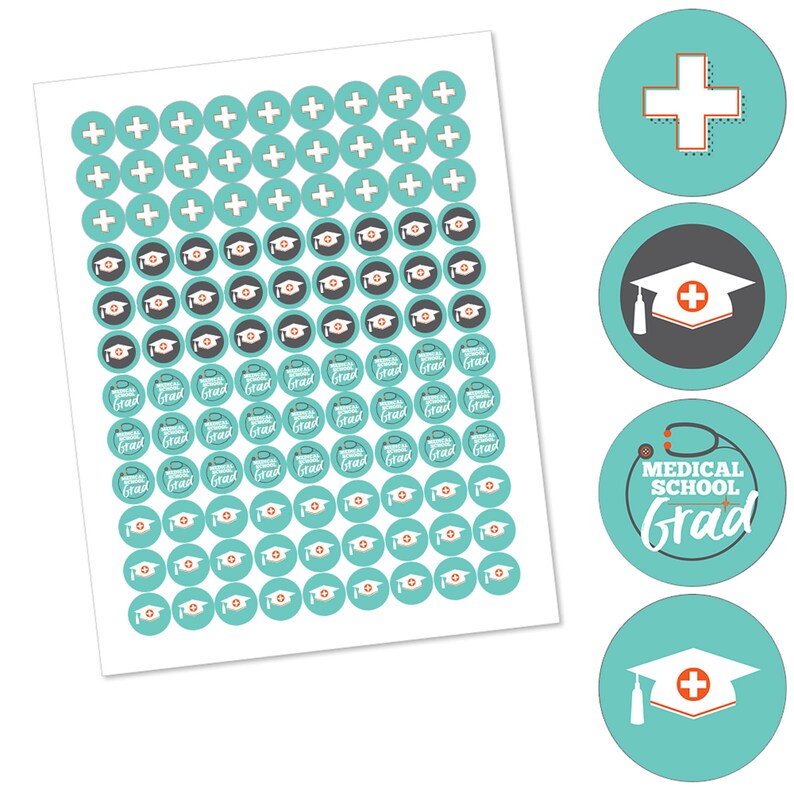 Medical School Grad - Doctor Graduation Party Round Candy Sticker ...