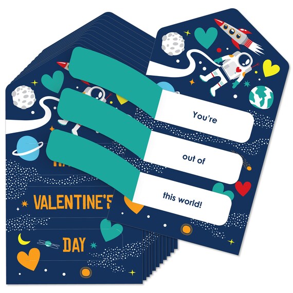 Blast Off to Outer Space - Rocket Ship Cards for Kids - Happy Valentine ...