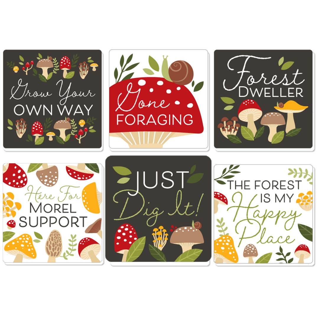 Wild Mushrooms - Funny Red Toadstool Party Decorations - Drink Coasters ...