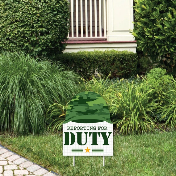 Camo Hero - Outdoor Lawn Sign - Army Military Camouflage Party Yard ...