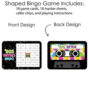 80’s Retro - Bar Bingo Cards and Markers - Totally 1980s Party Bingo ...