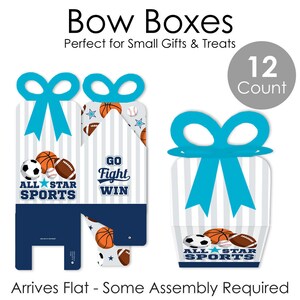 Go, Fight, Win - Sports - Square Favor Gift Boxes - Baby Shower or ...