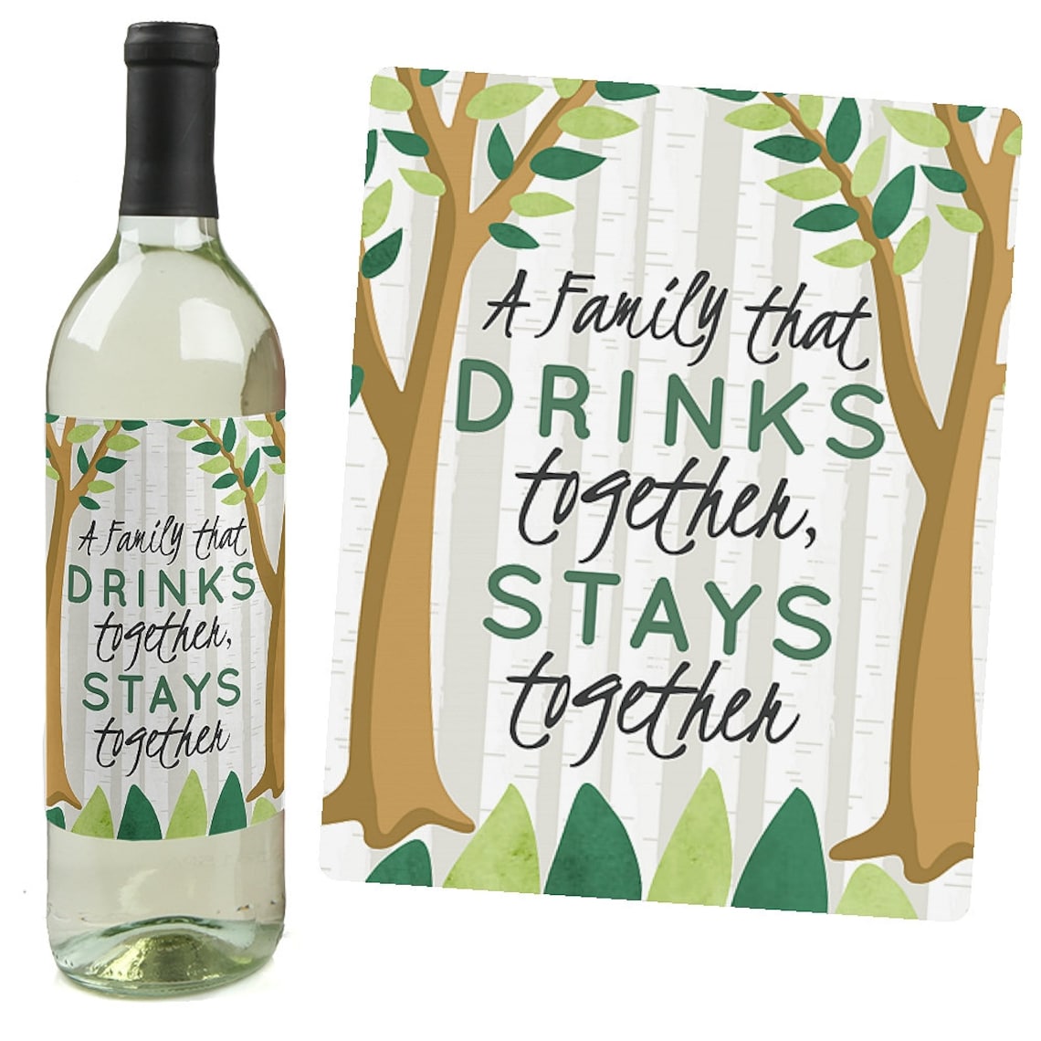 Family Tree Reunion - Wine Bottle Labels for Family Gatherings Parties ...