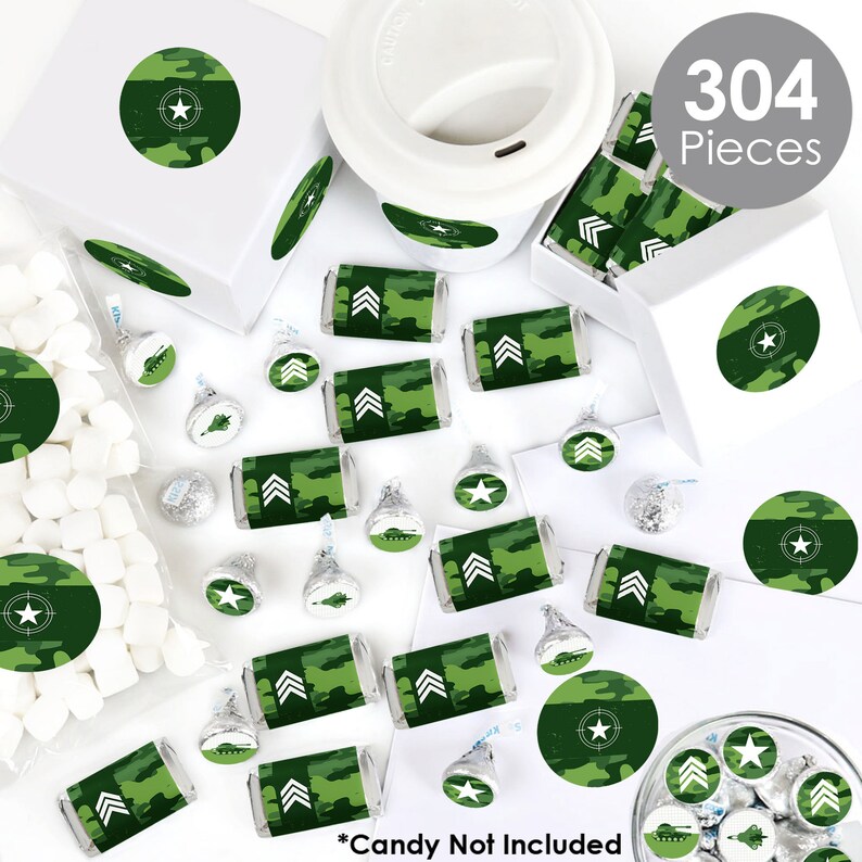 Camo Hero Mini Candy Bar Wrappers Round Candy Stickers and - Etsy