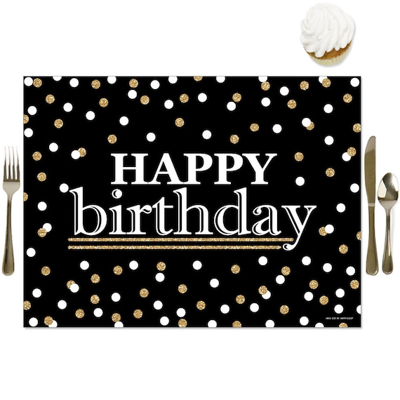 Adult Happy Birthday - Gold - Party Table Decorations - Birthday Party ...