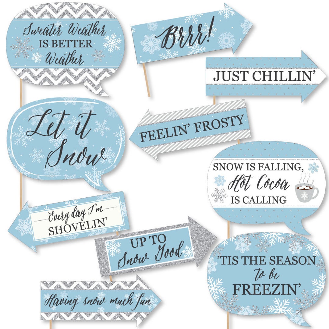 Funny Winter Wonderland Photo Booth Props - Snowflake Holiday Party ...