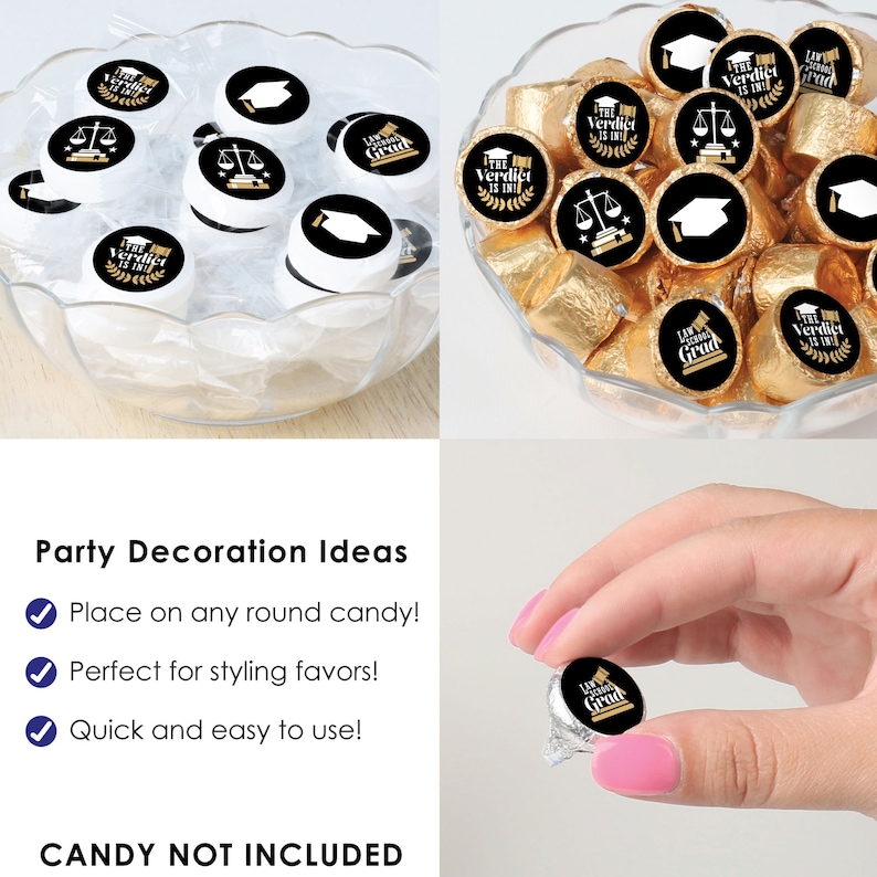 Law School Grad - Future Lawyer Graduation Party Small Round Candy ...