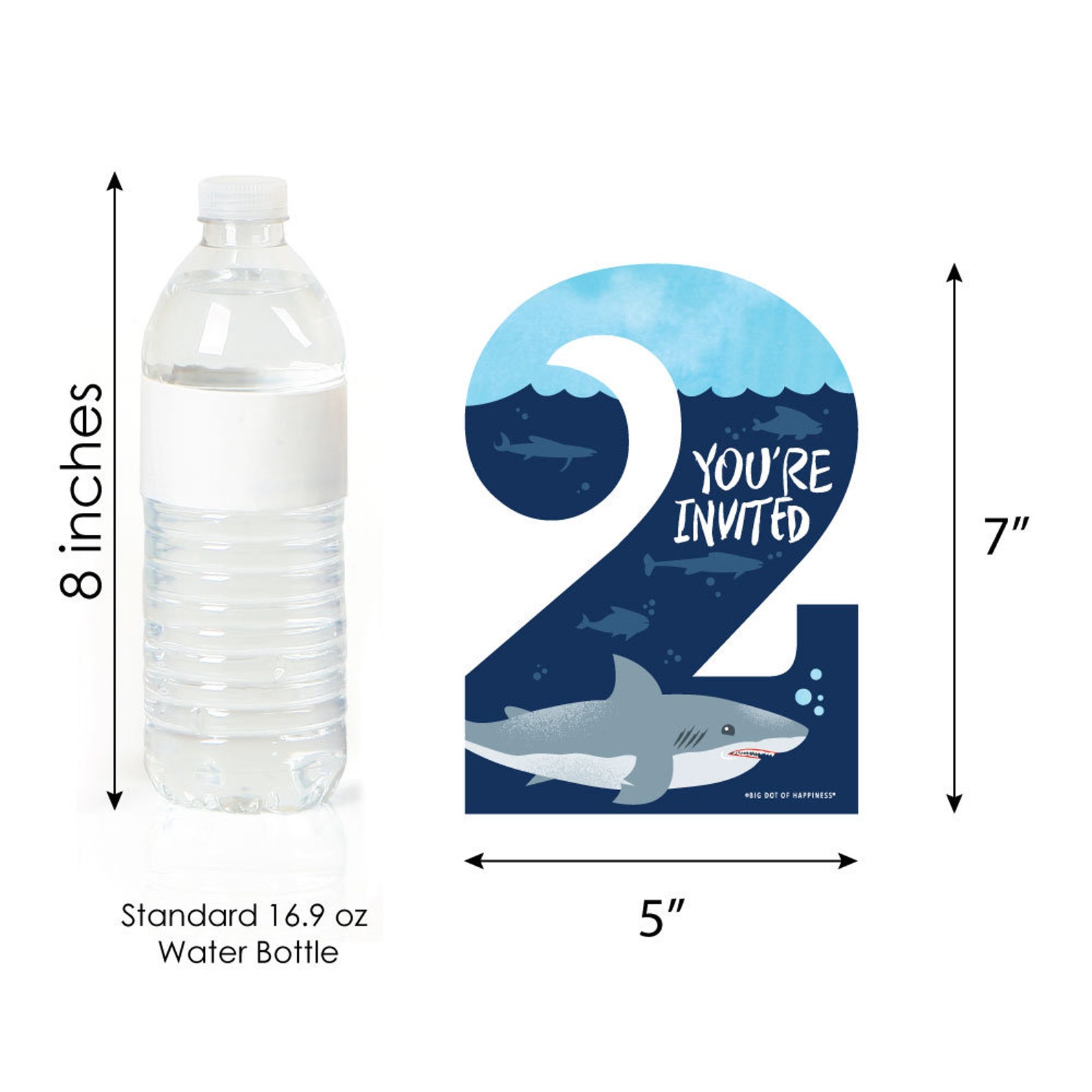 2nd Birthday Shark Zone Shaped Fill-in Invitations Jawsome | Etsy