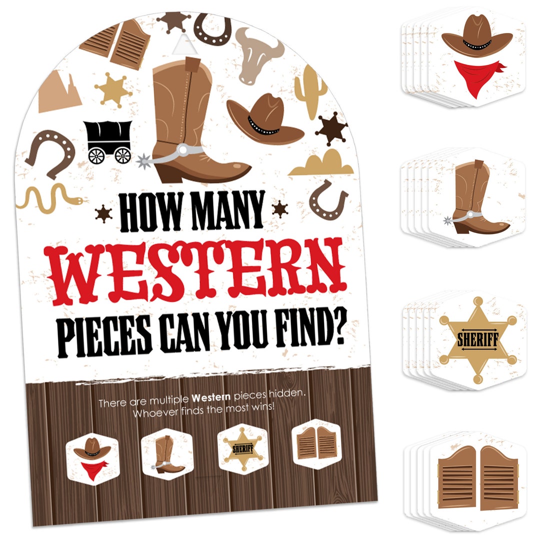 Western Hoedown - Wild West Cowboy Party Scavenger Hunt - 1 Stand and ...