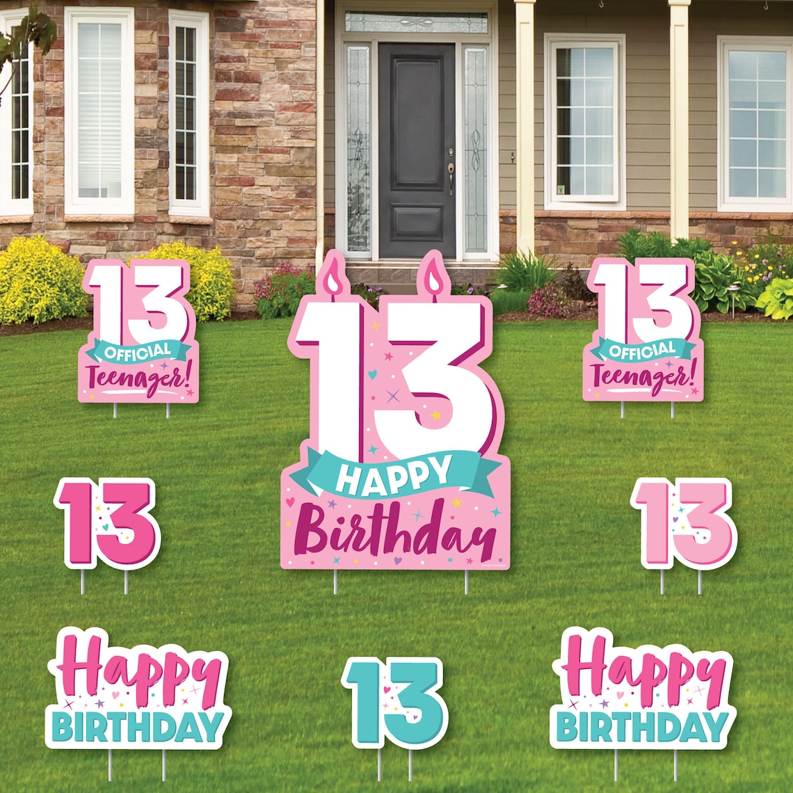 Girl 13th Birthday Yard Sign and Outdoor Lawn Decorations | Etsy