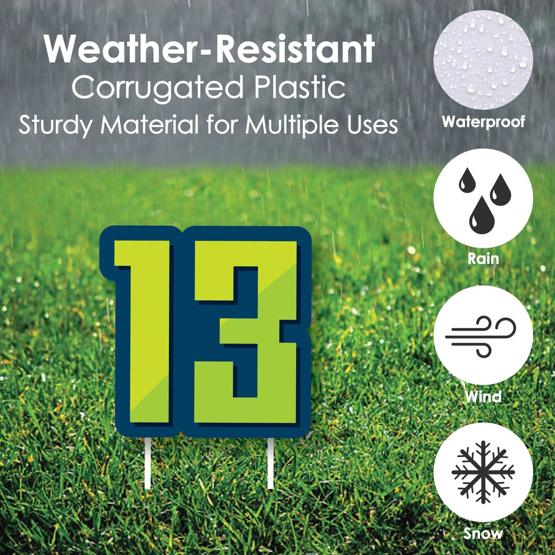 Boy 13th Birthday Yard Sign and Outdoor Lawn Decorations - Etsy