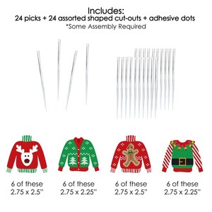 Ugly Sweater - Dessert Cupcake Toppers - Holiday and Christmas Party ...