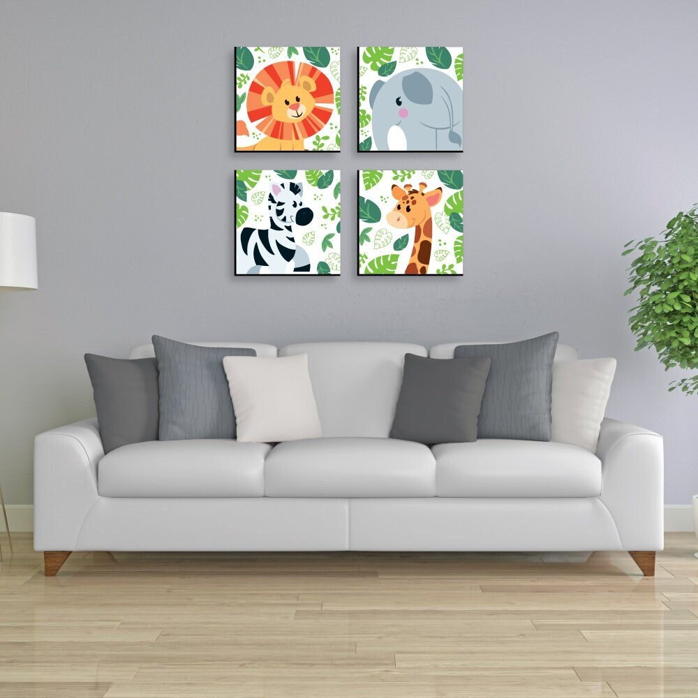 Jungle Party Animals Safari Zoo Animal Kids Room Nursery | Etsy