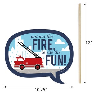 Funny Fired up Fire Truck Photo Props - Firefighter Firetruck Photo ...
