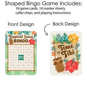 Tropical Luau - Bingo Cards and Markers - Hawaiian Beach Party Shaped ...